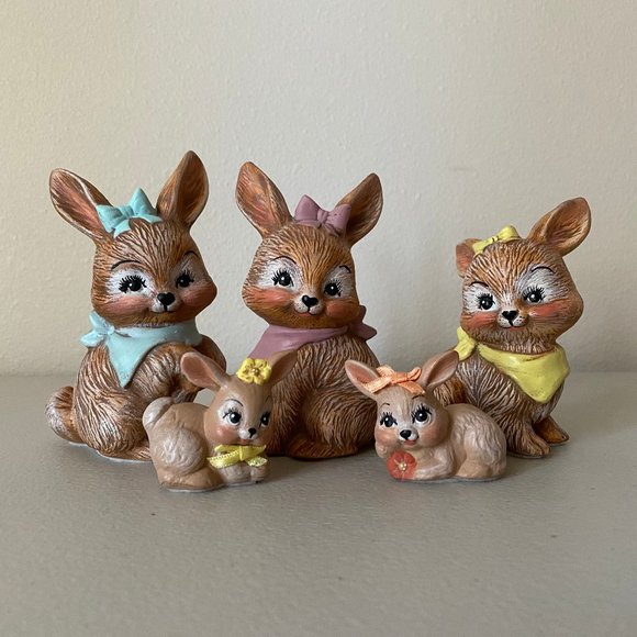 Accents | Vintage Bunny Rabbit Figurines Lot | Poshmark